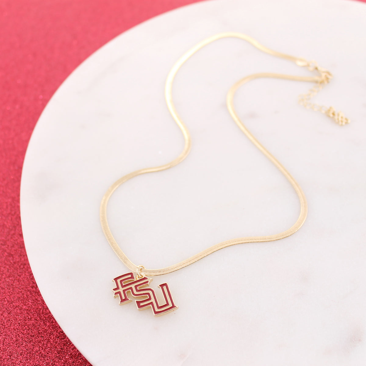 Florida State Gold & Enamel Logo Necklace – Seasons Jewelry